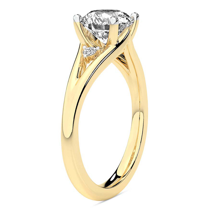 10kt Yellow Gold Erica Swan Split Shank Lab Diamond Ring AFDRE35604