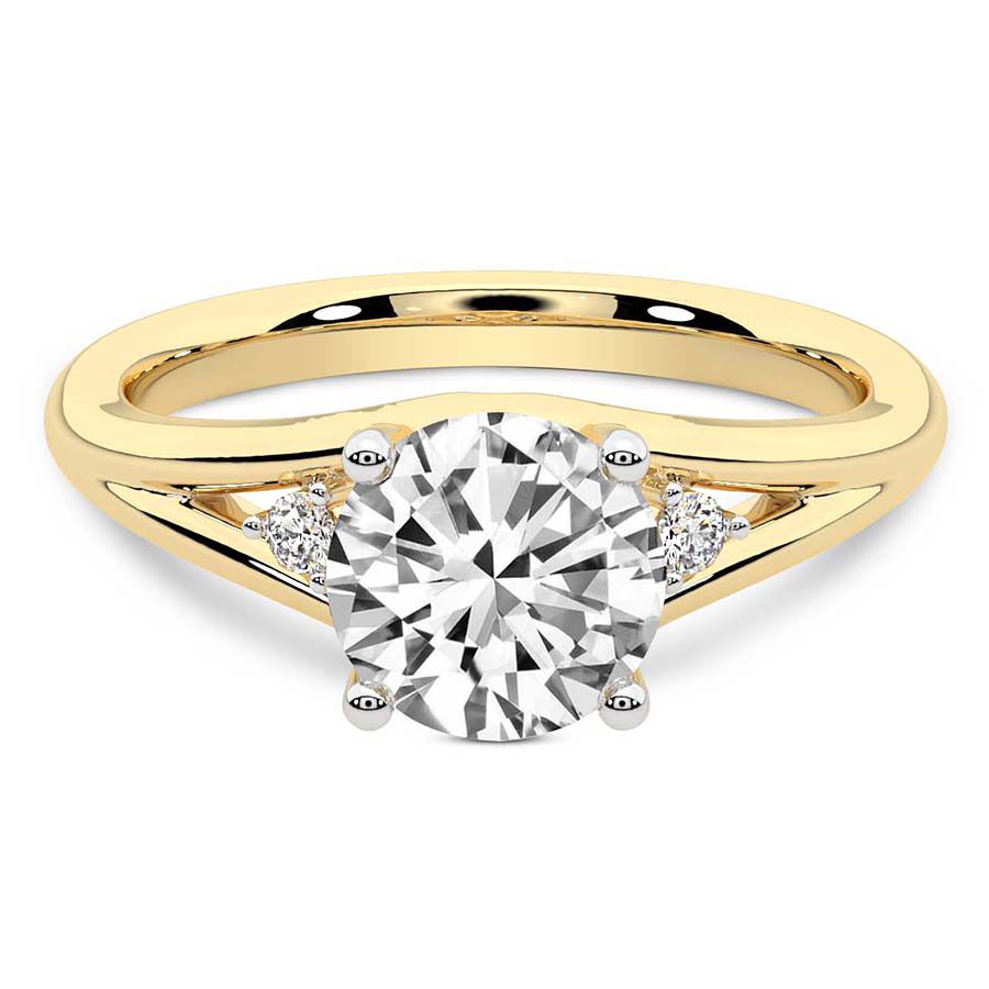 10kt Yellow Gold Erica Swan Split Shank Lab Diamond Ring AFDRE35604