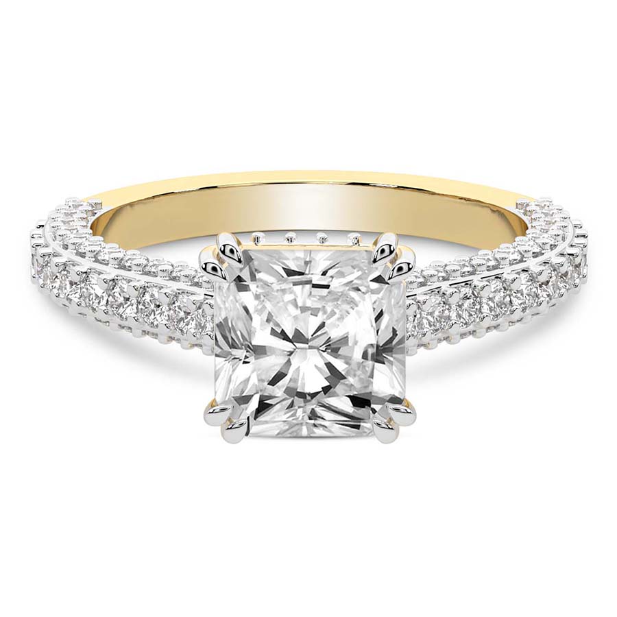 2.42 Ct. Radiant Eternia Lab Diamond Ring In 14kt Yellow Gold